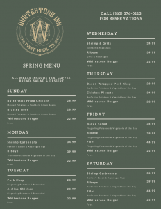 Experience Southern Dining at Whitestone | Whitestone Inn